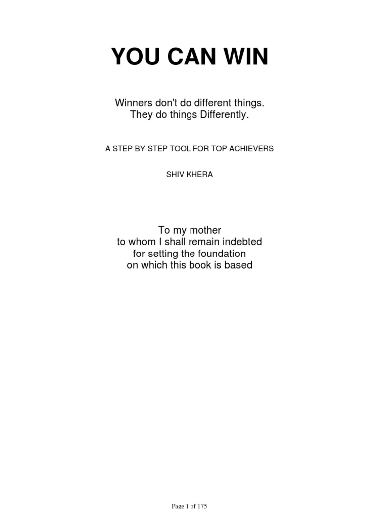 You Can Win | PDF | Attitude (Psychology) | Wisdom