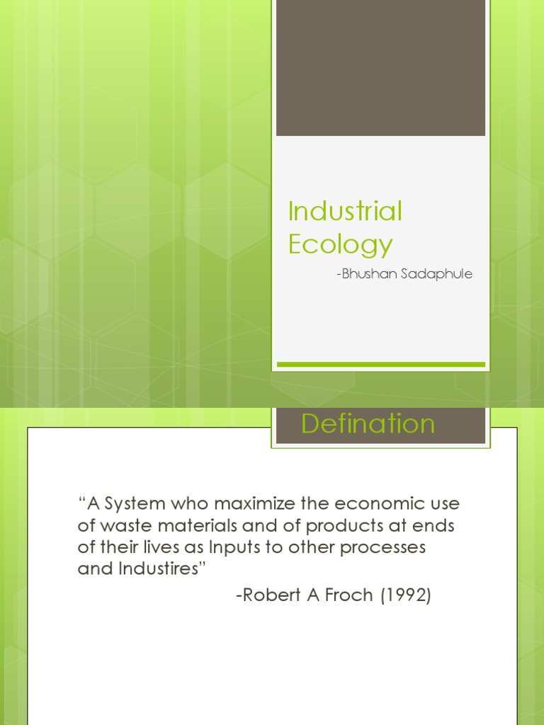 Industrial Ecology | PDF | Ecology | Environmental Social Science