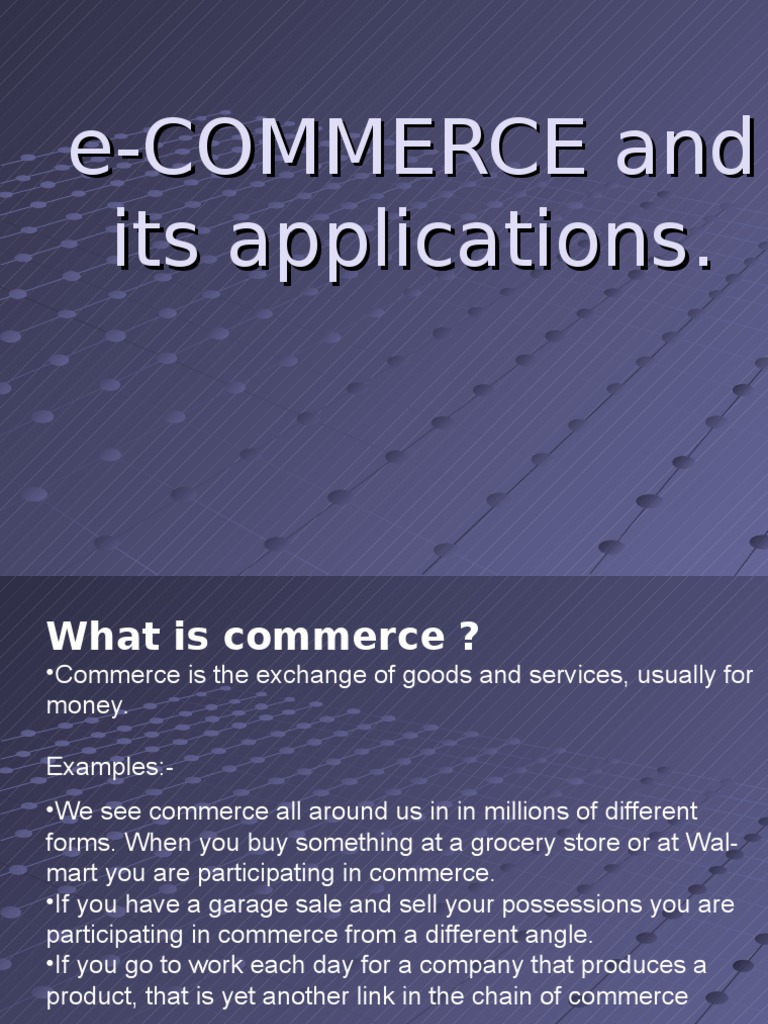 E-COMMERCE and Its Applications | PDF | E Commerce | Retail