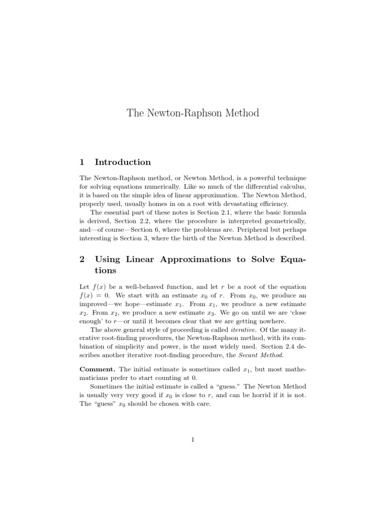 Newton Method | PDF | Numerical Analysis | Tangent