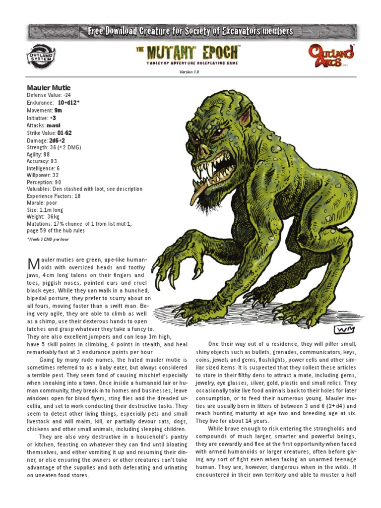 Mauler Mutie Creature Profile PDF | PDF | Leisure | Nature