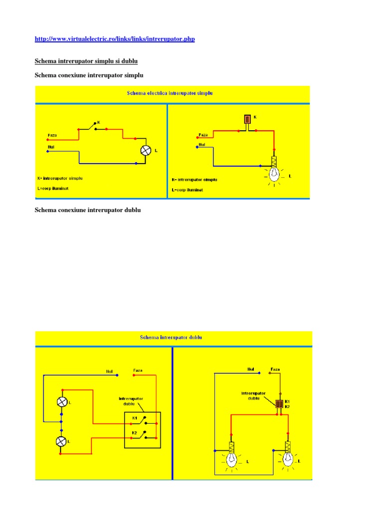 Schema Intrerupator Simplu Si Dublu | PDF