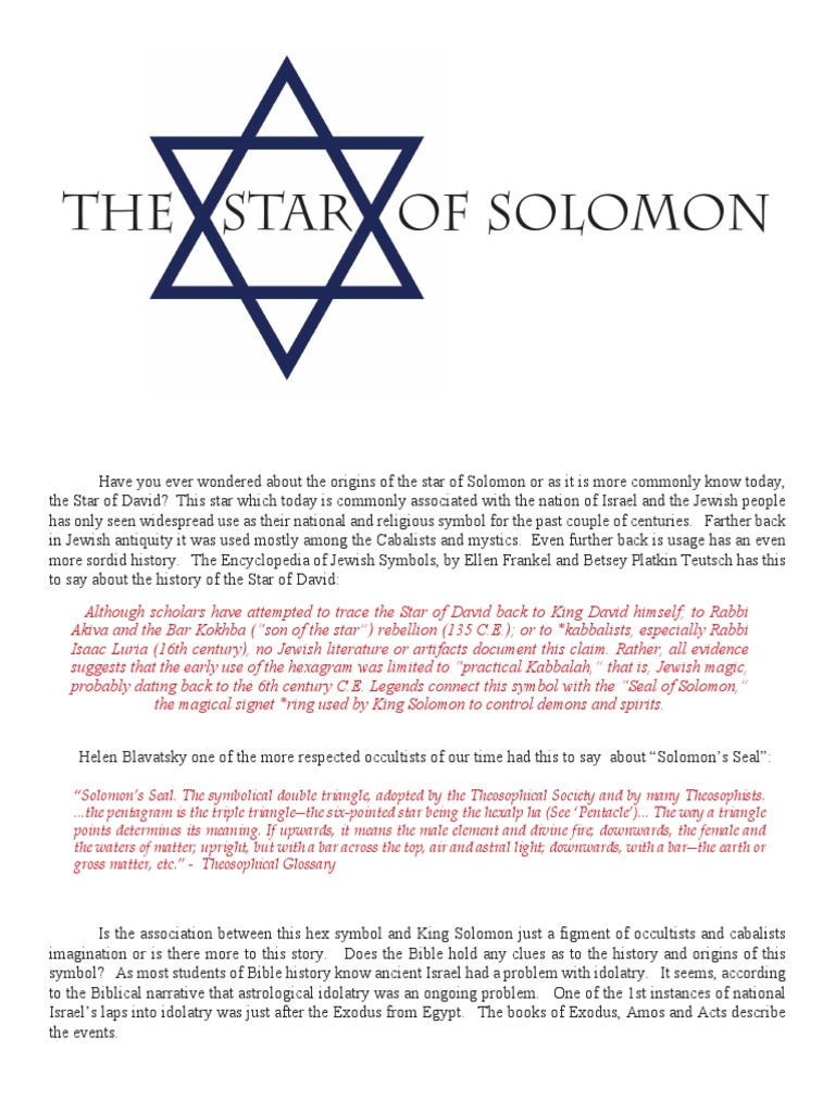 Star of Solomon | PDF | Solomons | Theosophy
