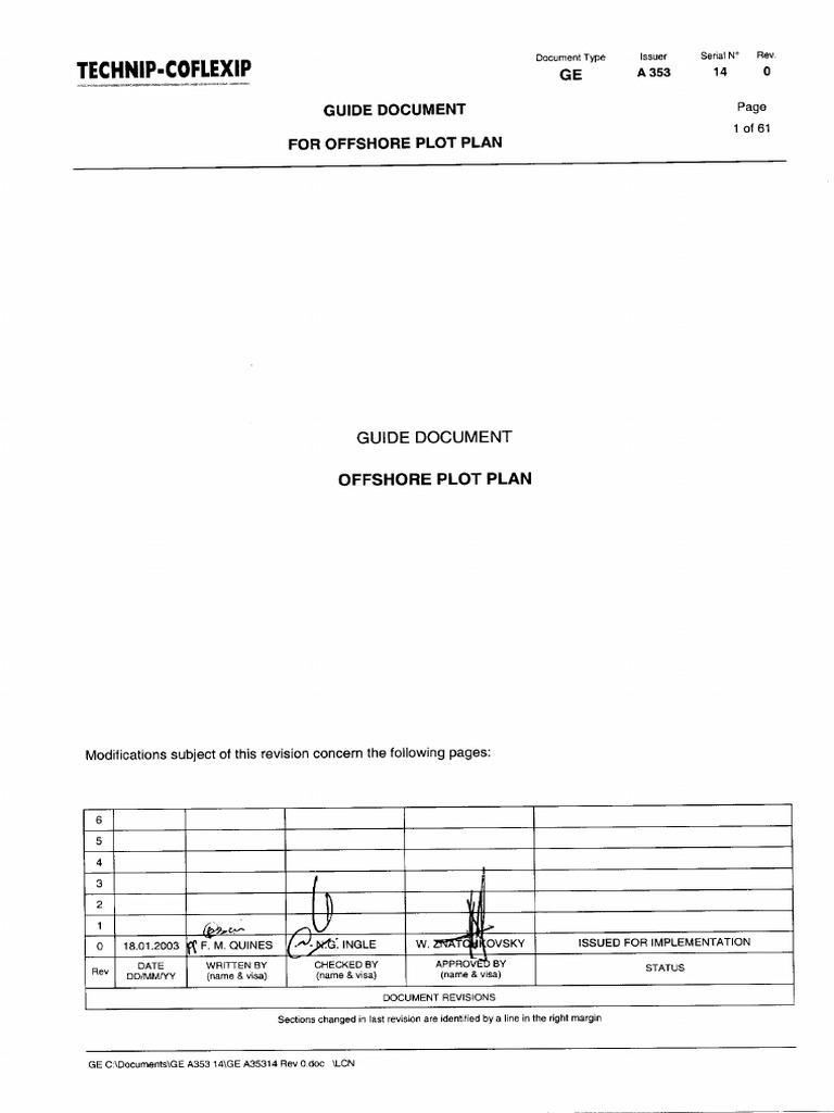 Offshore Plotplan-Guide Document | PDF