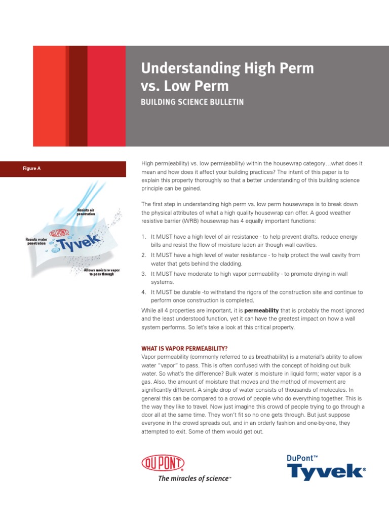 High Perm Vs Low Perm Tech Talk | PDF | Humidity | Wall