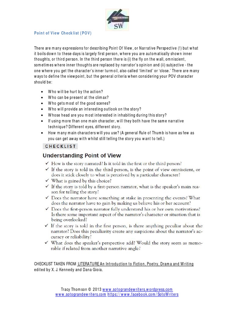 Pov Handout | PDF | General Fiction