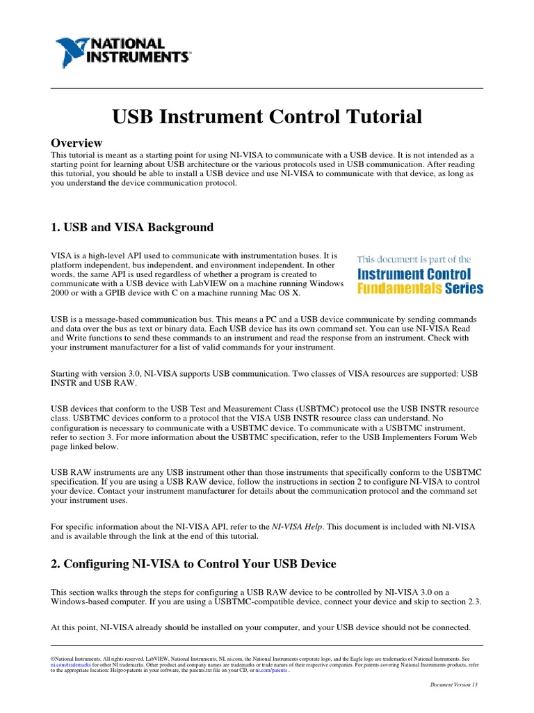 !!!tutorial Labview Usb!!! | PDF | Device Driver | Usb
