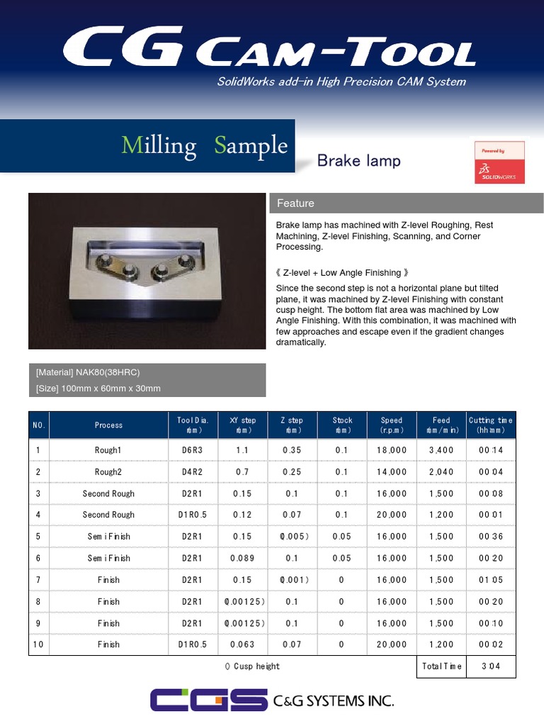 CAM-TOOL MillingSample | PDF | Technology & Engineering