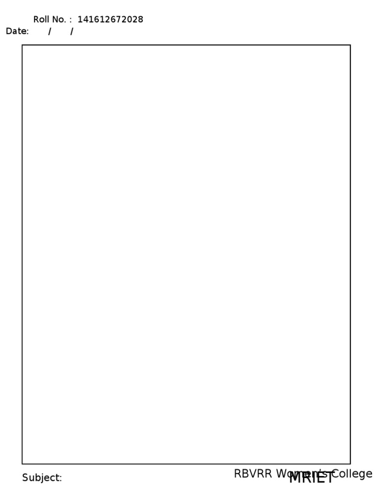 Mriet: Roll No.: 141612672028 Date | PDF