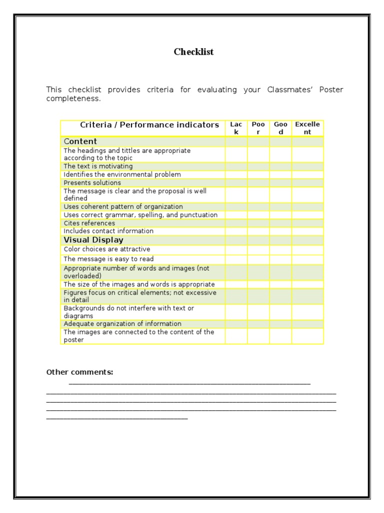 Poster Checklist | PDF