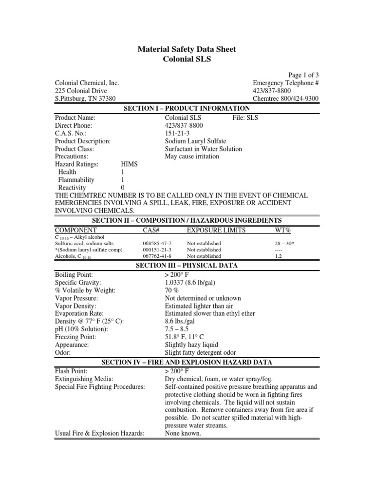 Safety Data for Chemical Handlers | PDF