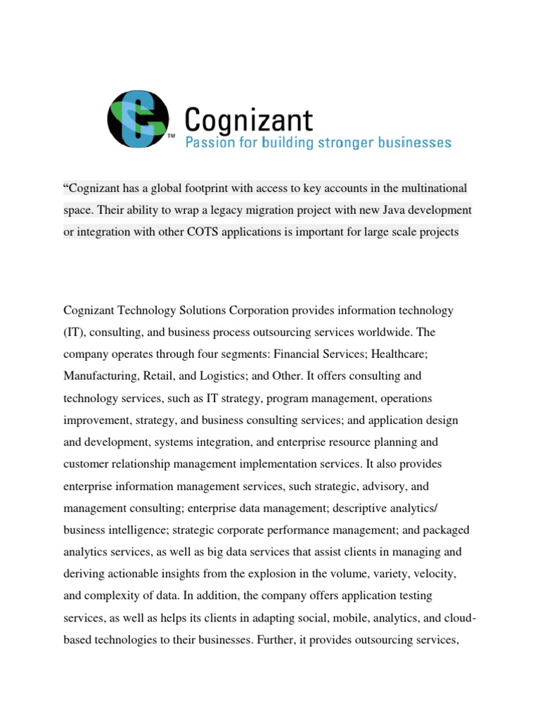 Cognizant Technology Solutions | PDF | Business | Accountability