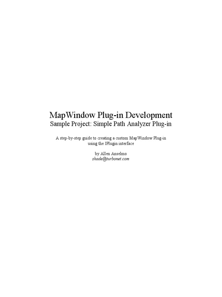 MapWindowPlug inDevelopmentTutorial | PDF | Plug In (Computing) | Icon (Computing)
