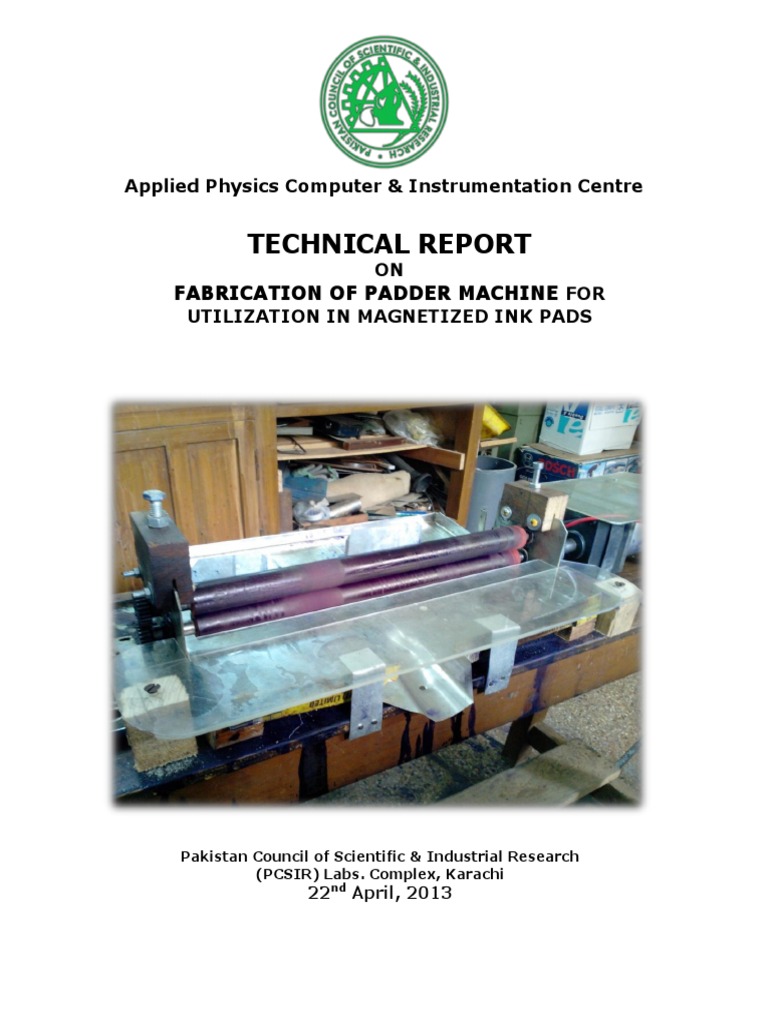 Fabrication of Automatic Padder Machine | PDF | Machines | Automation