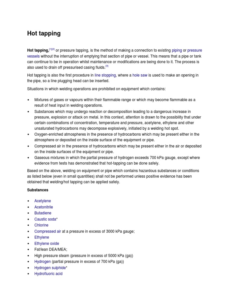 Hot Tapping | PDF