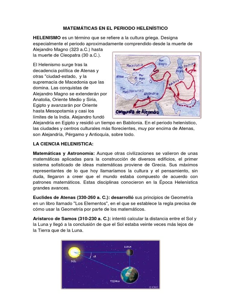 Matemáticas en el Helenismo | PDF | Aritmética | Ecuaciones