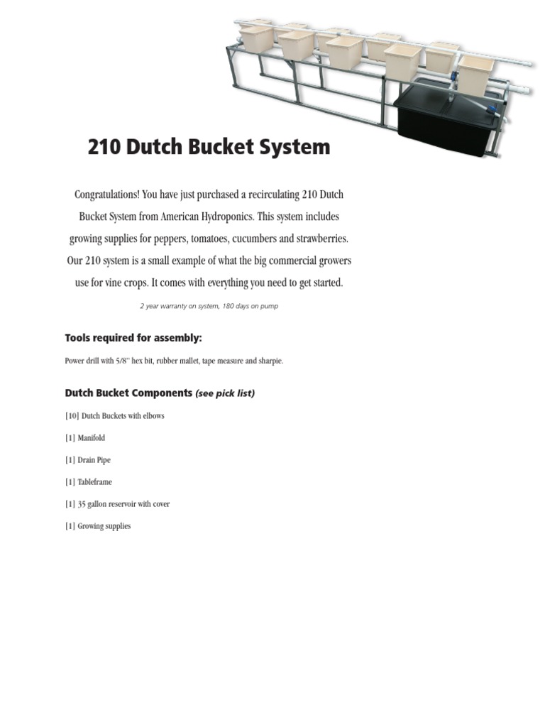 210 Dutch Bucket Hydroponic System Guide | PDF | Hydroponics | Botany