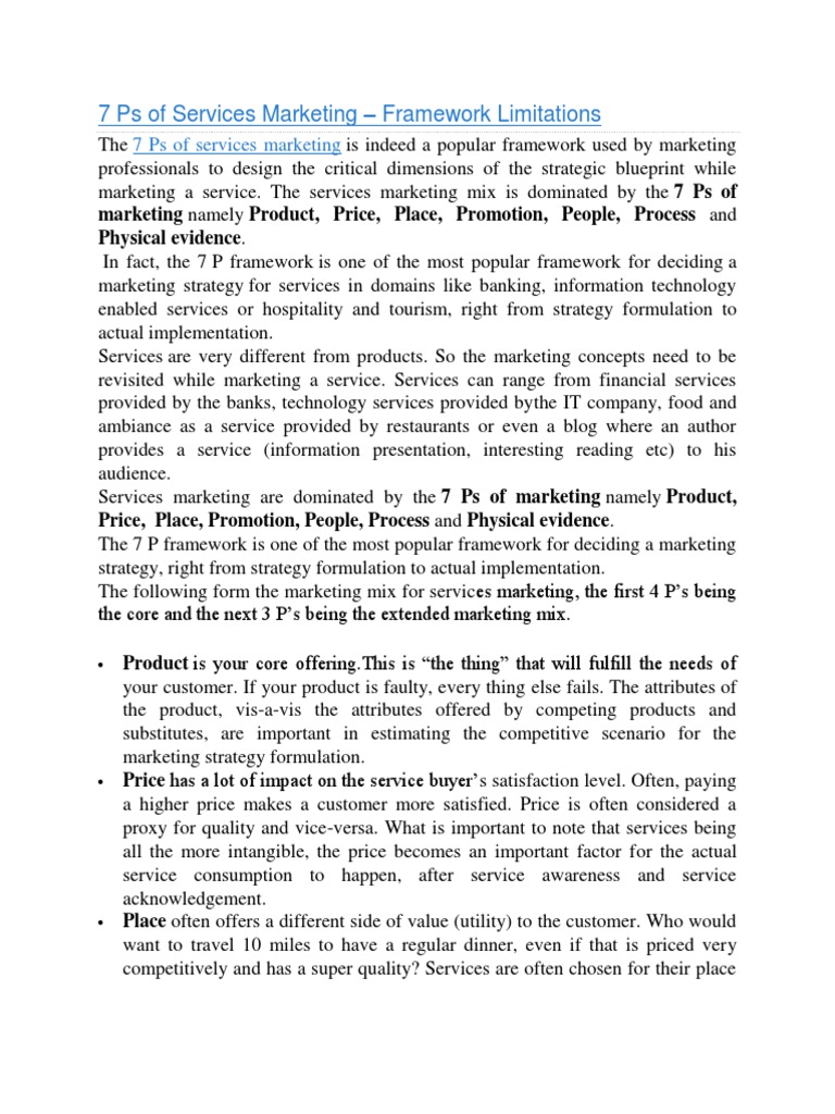 7 Ps of Services Marketing | PDF | Strategic Management | Marketing