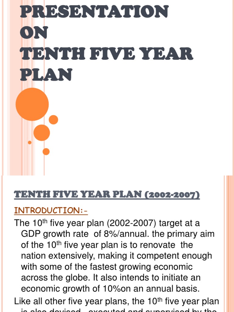 10th Five Year Plan | PDF | Economic Growth | Gross Domestic Product
