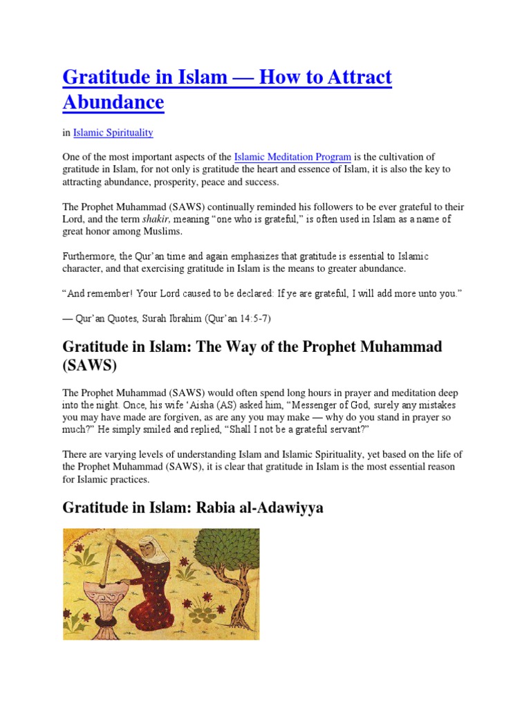 Gratitude in Islam | PDF | Gratitude | Meditation