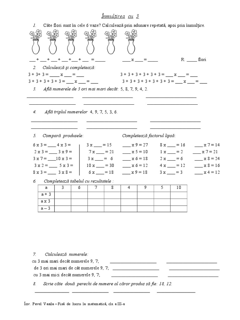 Inmultirea Cu 3