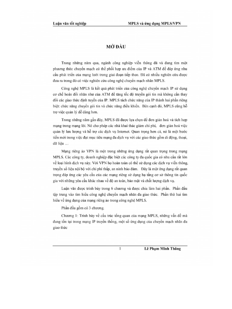 Đ Án MPLS Và NG D NG MPLS VPN | PDF