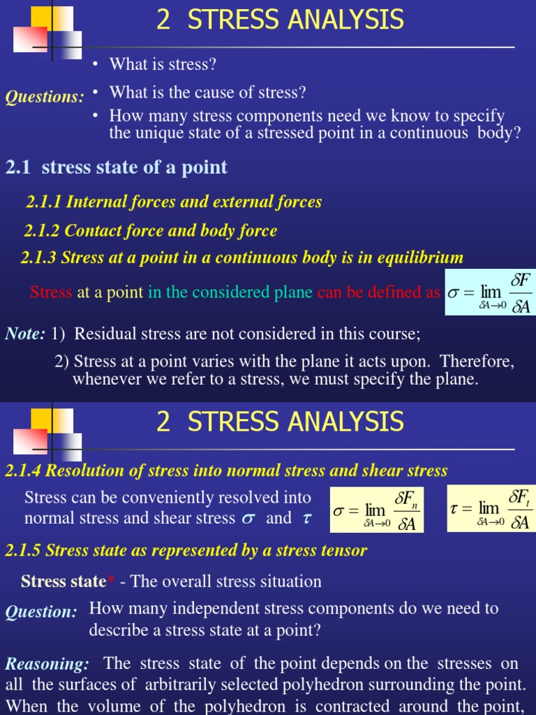 2)Stress Analysis 2 | Stress (Mechanics) | Stress–Strain Analysis ...