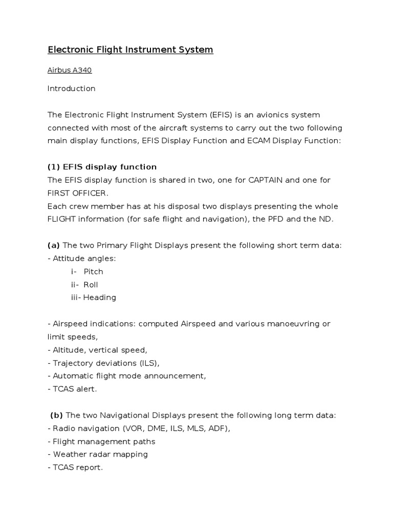 Electronic Flight Instrument System | PDF