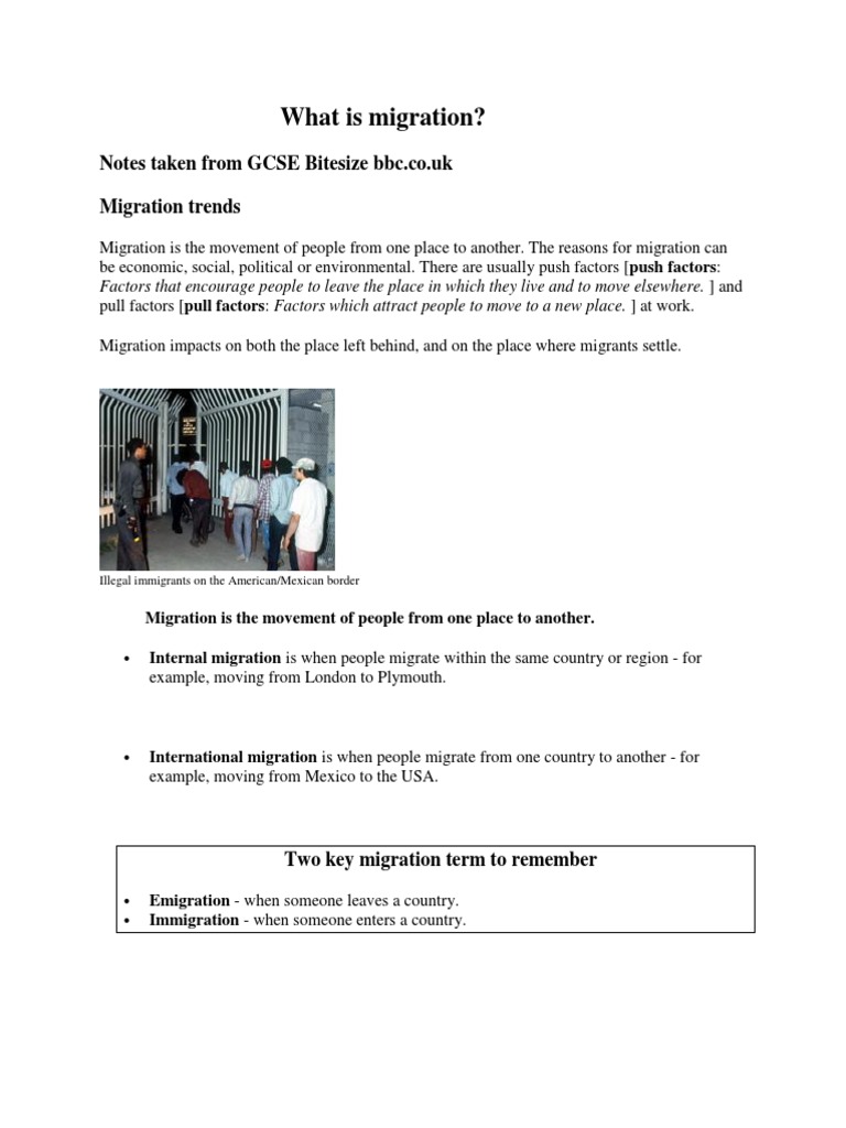 Understanding Migration: Key Concepts | PDF | Human Migration | Immigration