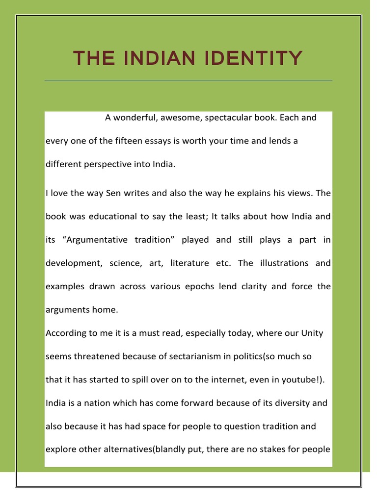 The Indian Identity 3 | PDF | Globalization | Traditions