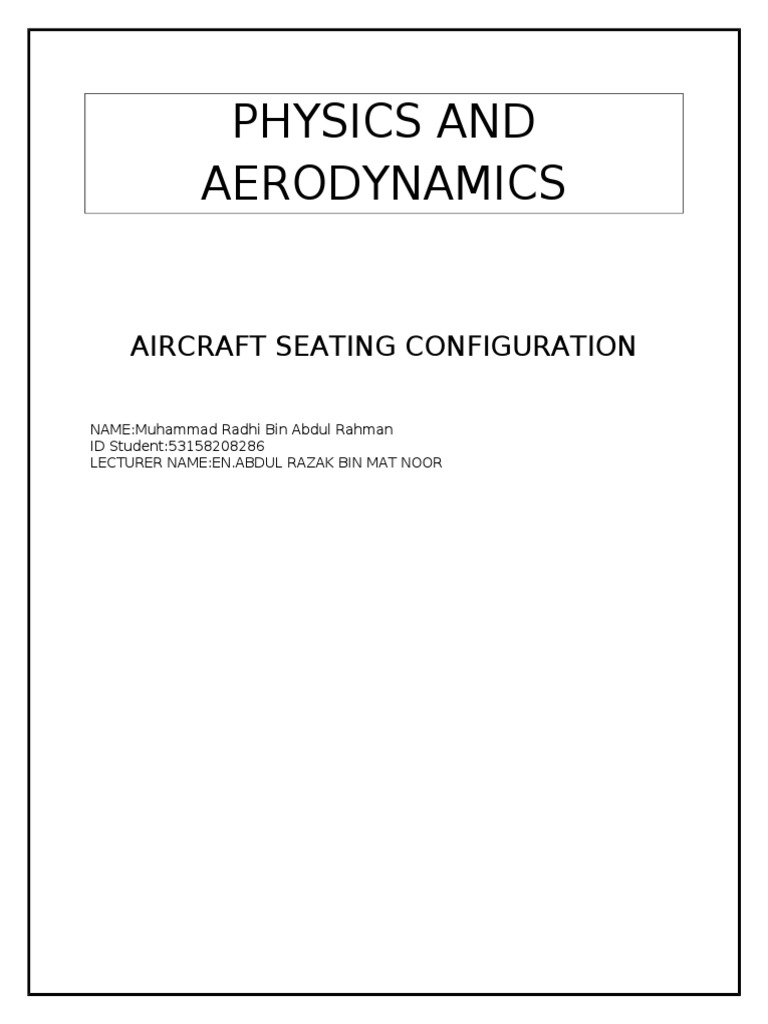 Aircraft Seating Configuration | PDF