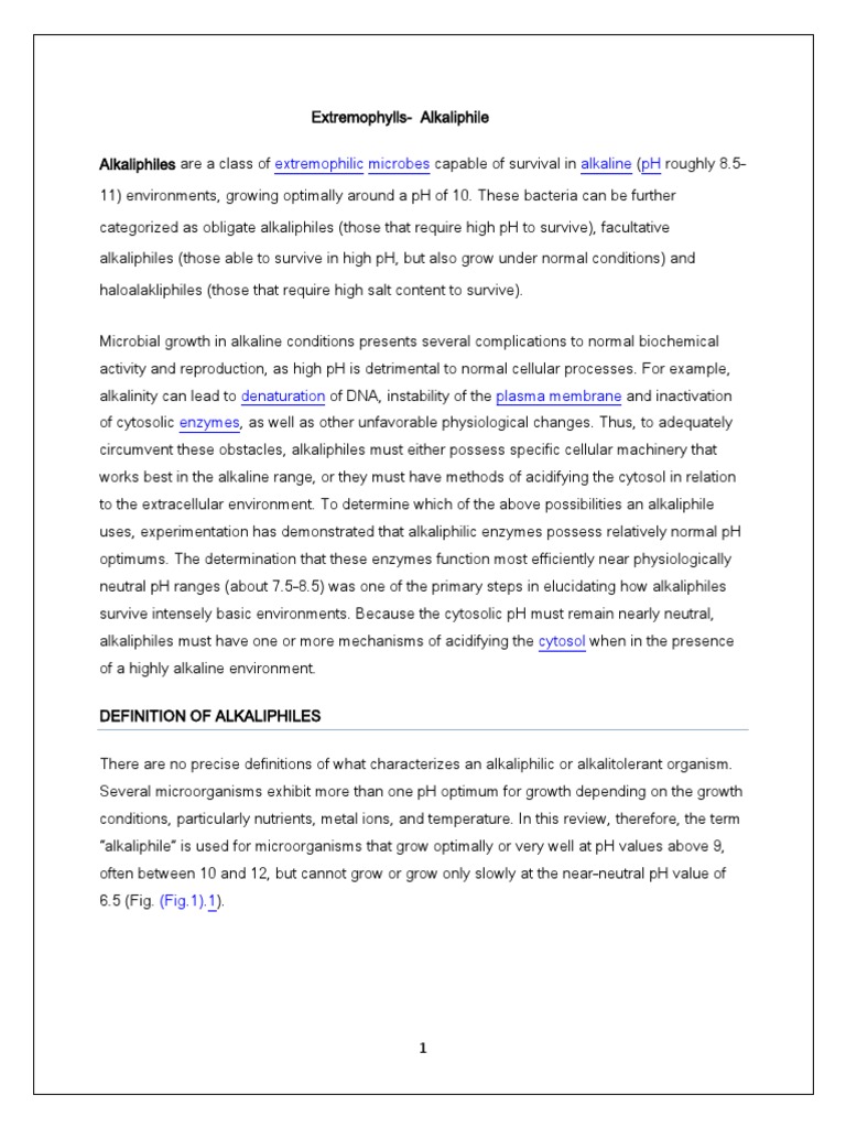 Extremophilic Microbes Alkaline PH | PDF | Biology | Chemistry