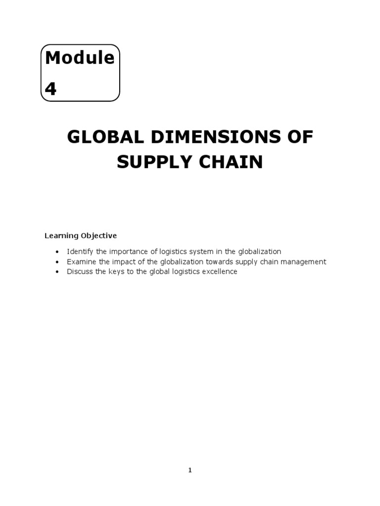GLobal Dimensions of Supply Chain | PDF | Supply Chain Management ...