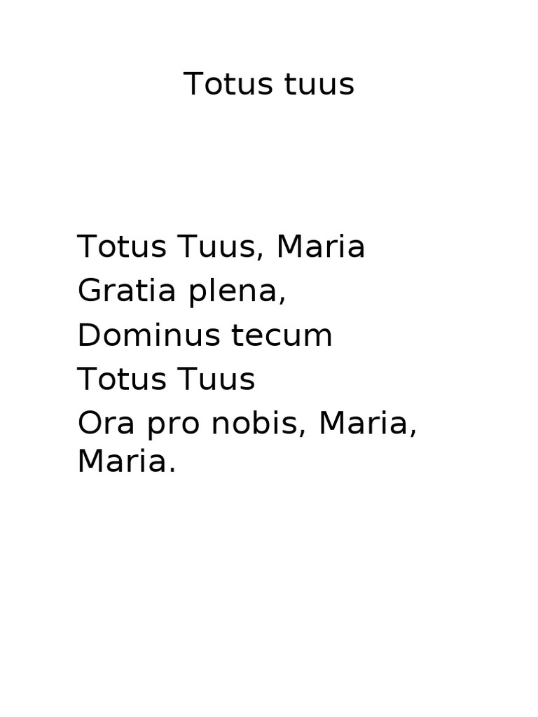 Totus Tuus | PDF