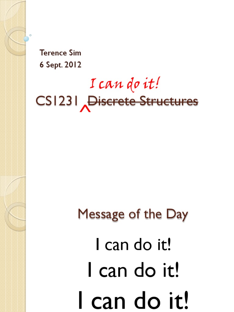 CS1231 Discrete Structures/Mathematics | PDF CS1231 Discrete Structures/Mathematics | PDF