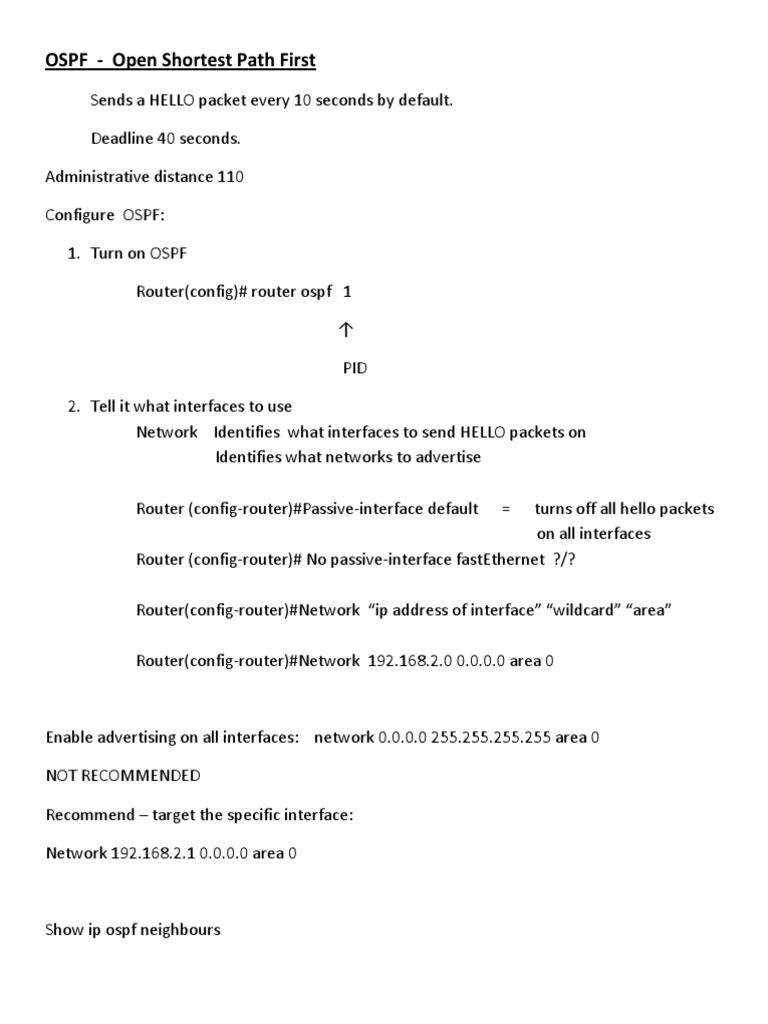 OSPF - Open Shortest Path First | PDF | Secure Shell | Router (Computing)