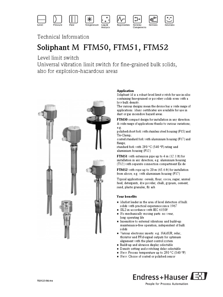 Soliphant M FTM50, FTM51, FTM52: Technical Information | PDF | Relay ...