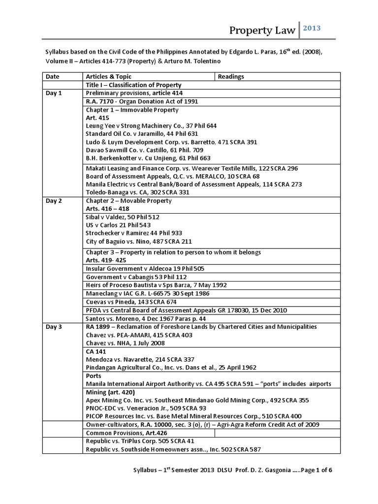 Property Law | PDF | Easement | Property Law