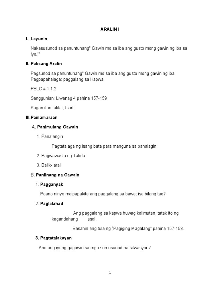 Character Education - Lesson Plan | PDF