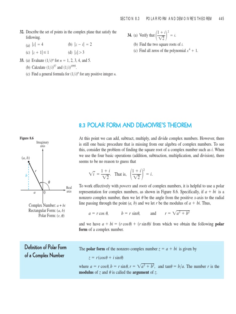 Polar Form & DeMoivre's Theorem | PDF