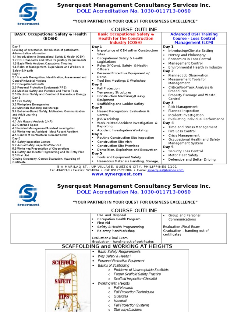 BOSH, COSH | Occupational Safety And Health | Working Conditions