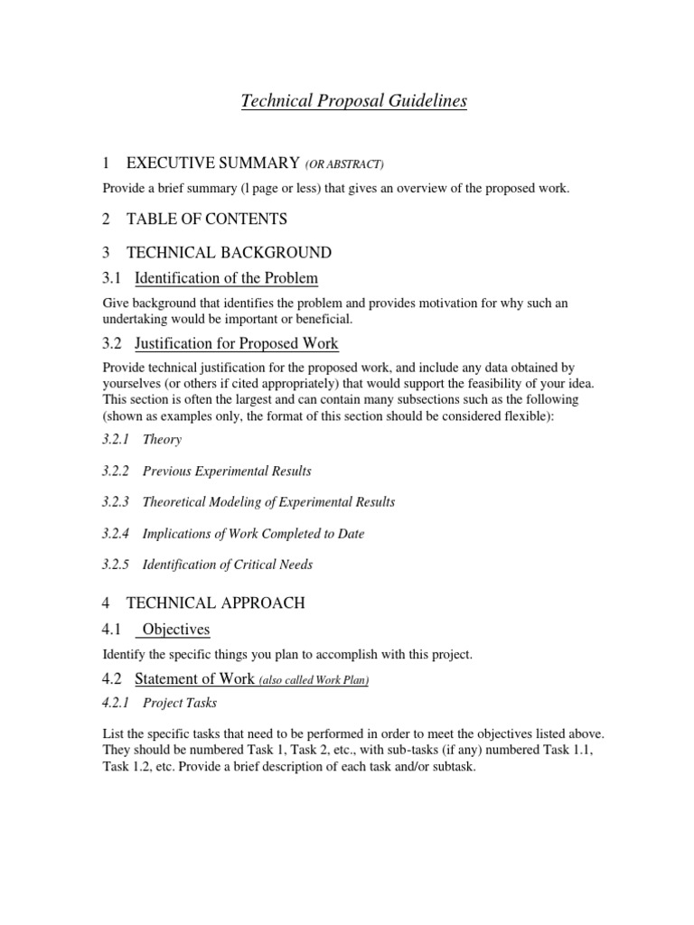 Technical Proposal Guidelines | PDF | Environmental Impact Assessment ...