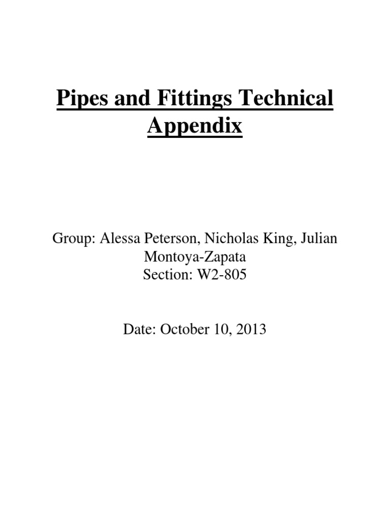 Pipes and Fittings Technical Appendices | Download Free PDF | Pressure ...
