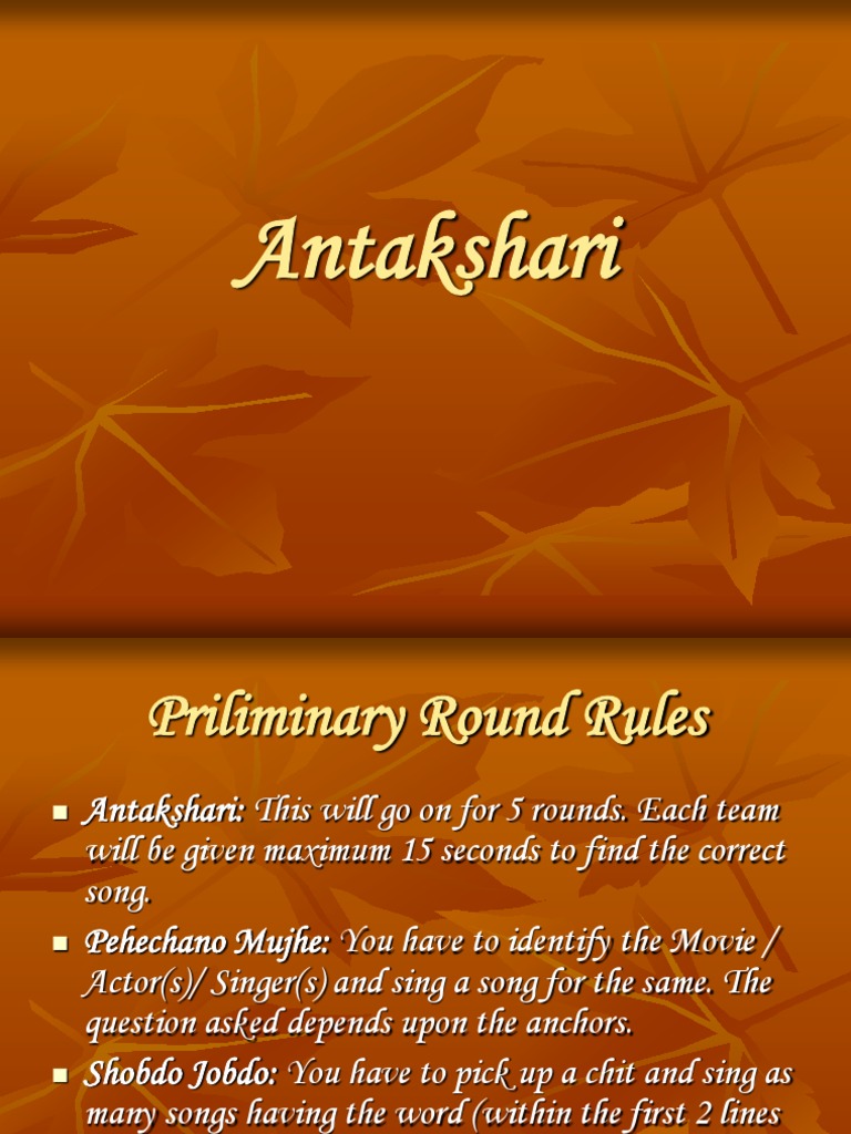 Antakshari Round7 | PDF