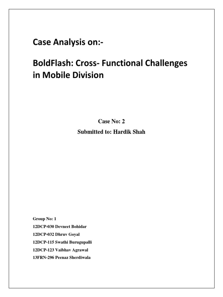 Boldflash Case | PDF | New Product Development | Sales