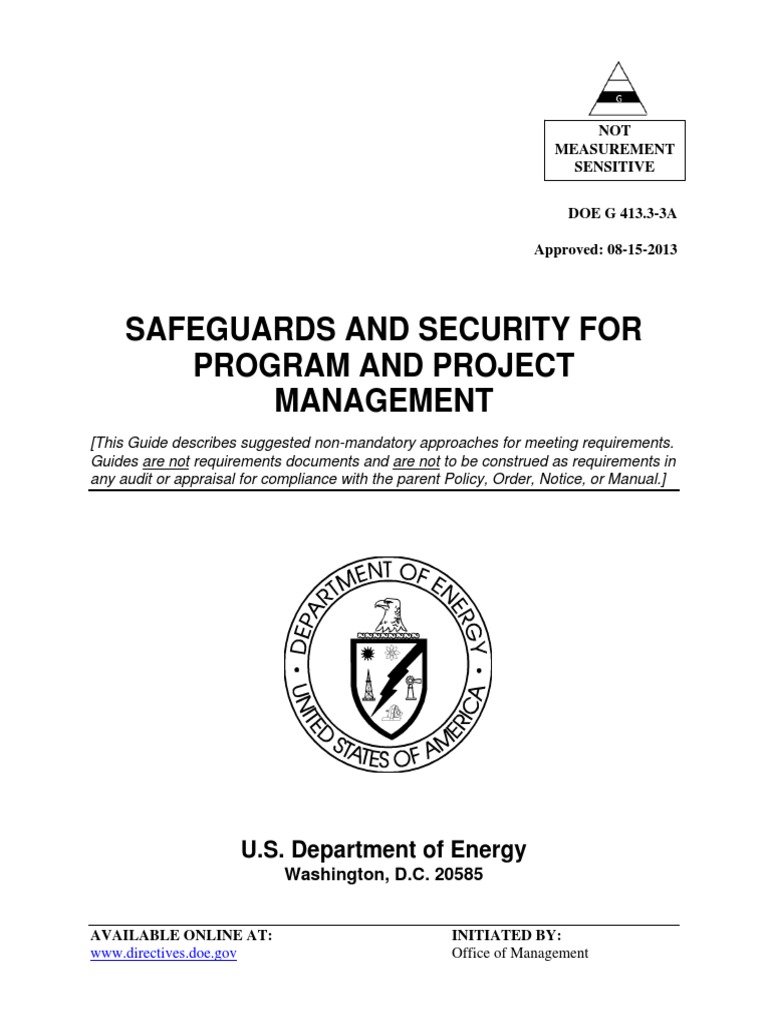 DOE Safeguards & Security Guide | PDF | Classified Information ...