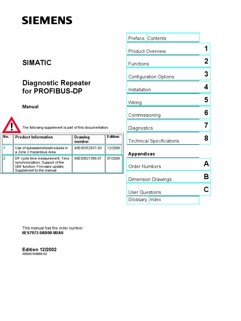 Diagnostic Repeater For PROFIBUS-DP | PDF | Network Topology | Computer ...