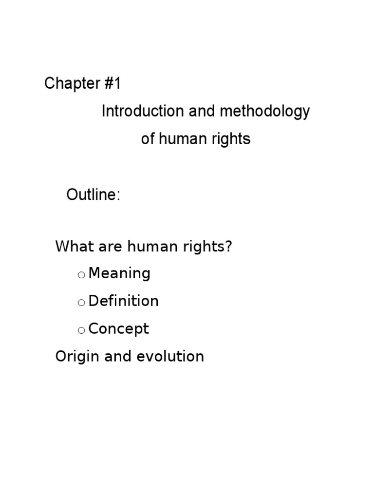 Chapter #1 Introduction and Methodology of Human Rights | Download Free ...