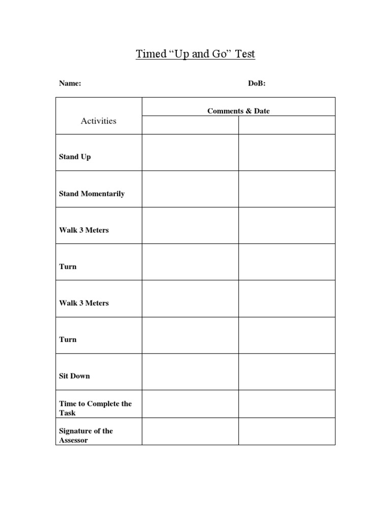 Timed Up and Go Test (TUG) | PDF | Health Sciences | Medicine