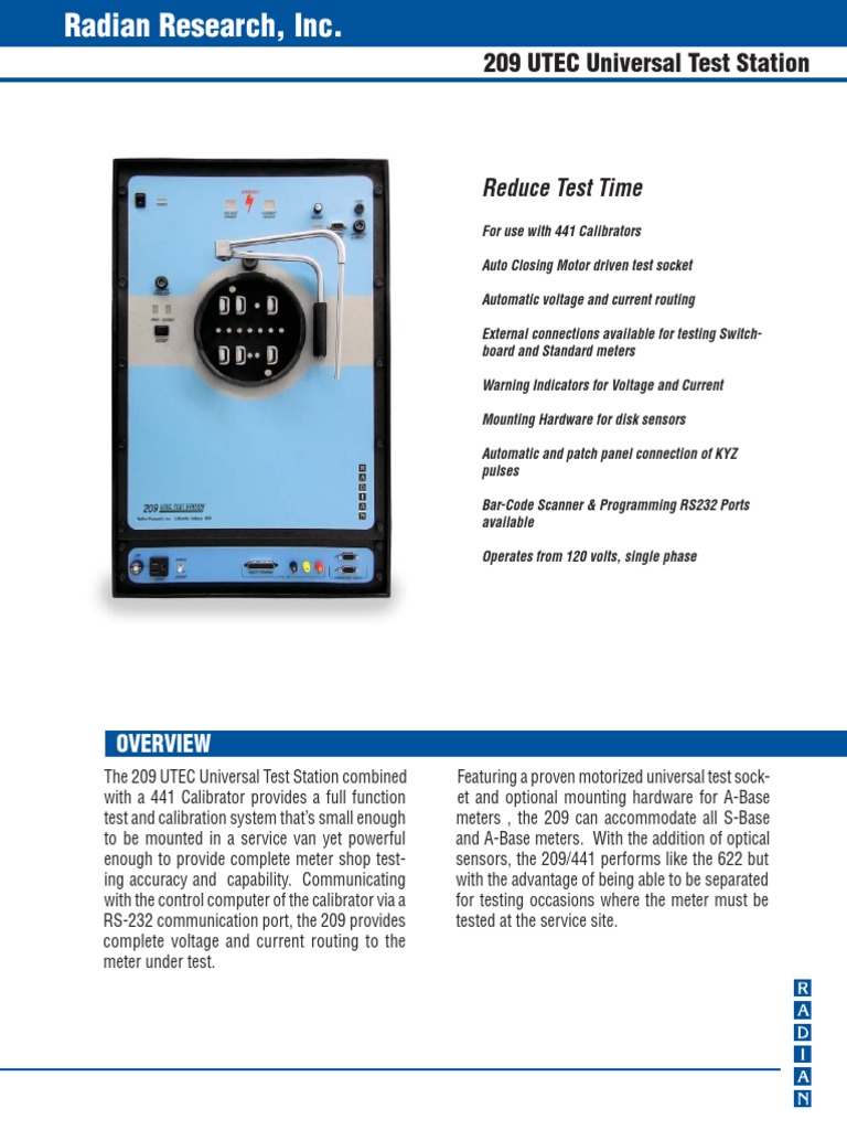 The 209 UTEC Universal Test Station: A Compact and Versatile System for ...
